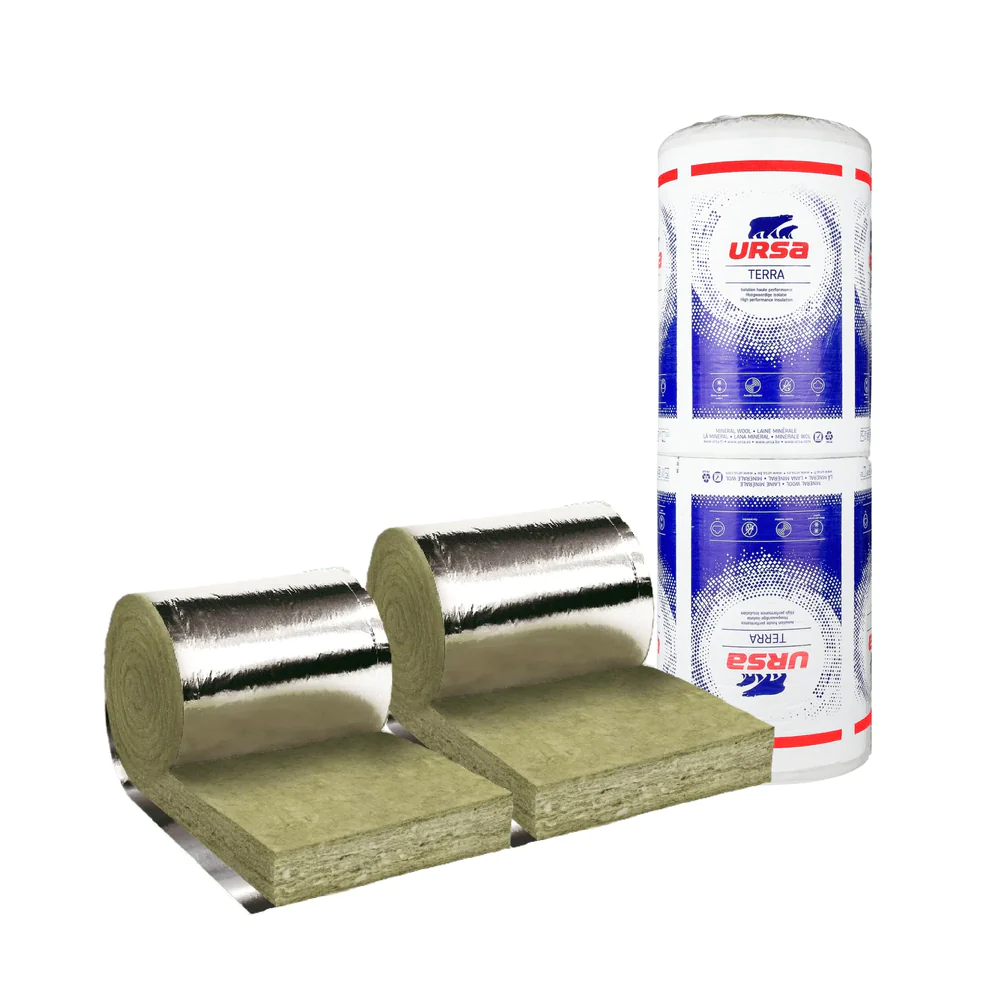 Glaswol Ursa 6cm 0.60 x 12m spijkerflens RD 1.5 - Veldman Bouwmaterialen